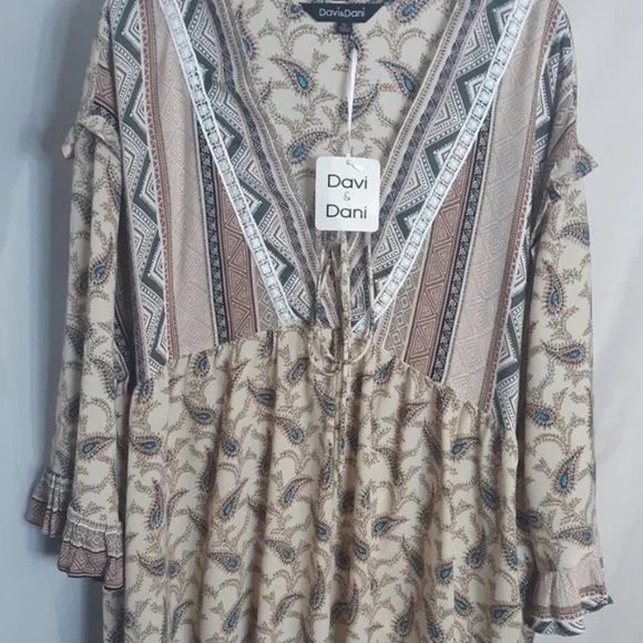 DAVI & DANI | Tops | 3 For 35 Nwt Plussize Davi Dani Boho Paisley Swing ...